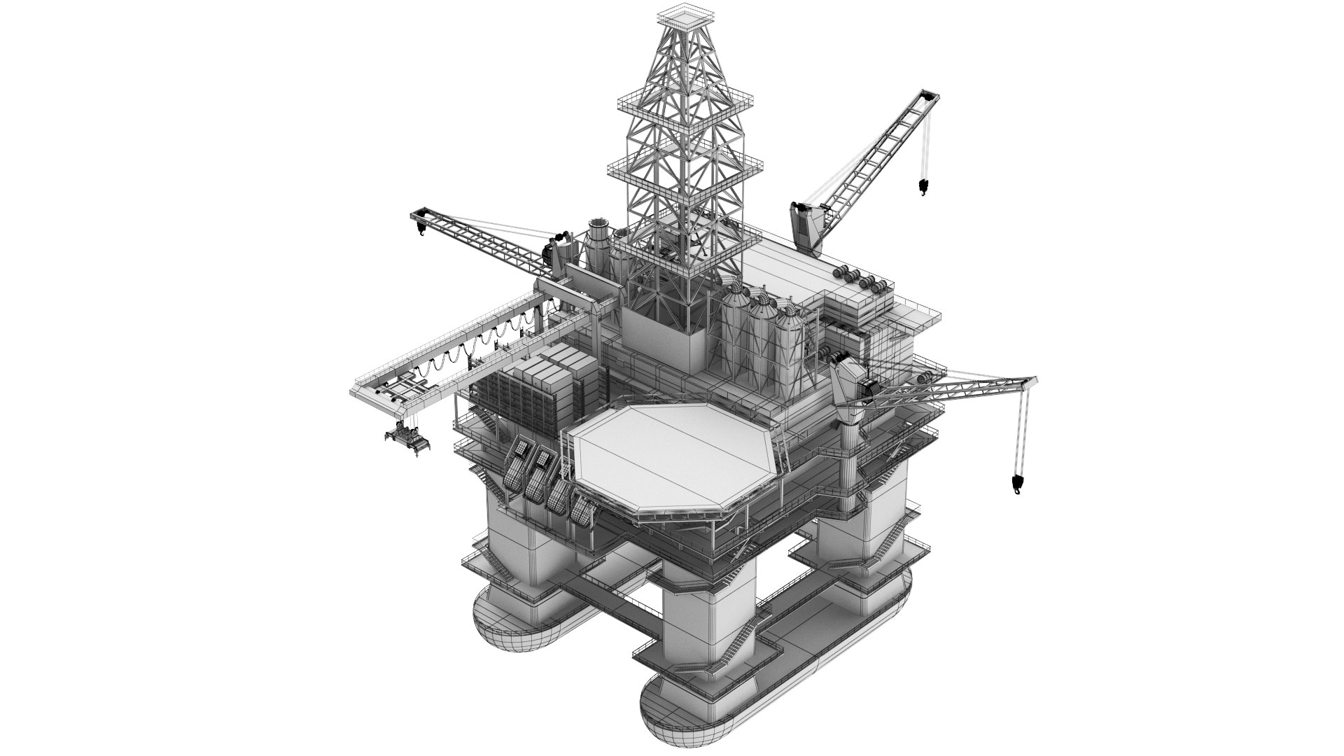 Detailed Oil Platfrom 3D - TurboSquid 2260181