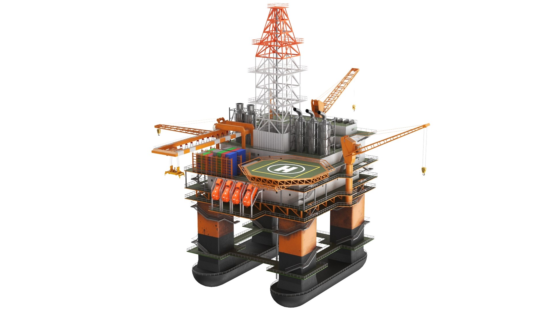 Detailed Oil Platfrom 3D - TurboSquid 2260181