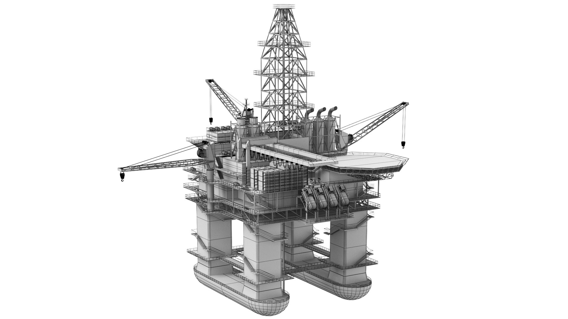 Detailed Oil Platfrom 3D - TurboSquid 2260181