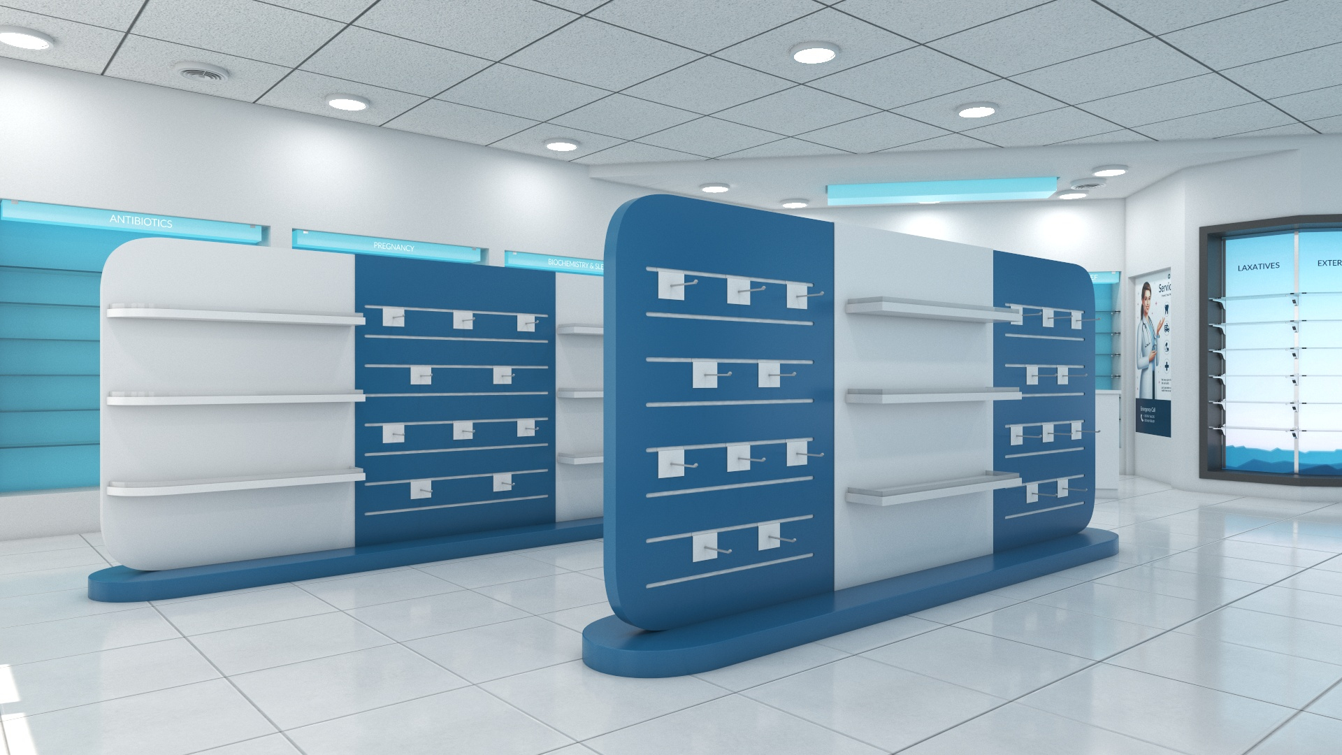 Pharmacy Store Interior 3D Model - TurboSquid 2191967