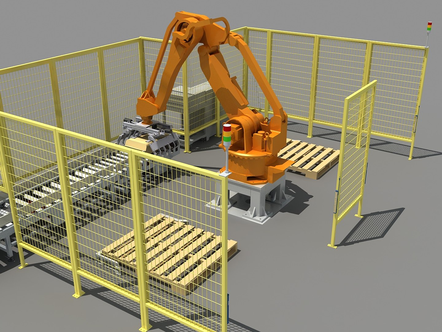 Palletizing Cell Scene 3D Model - TurboSquid 1193898