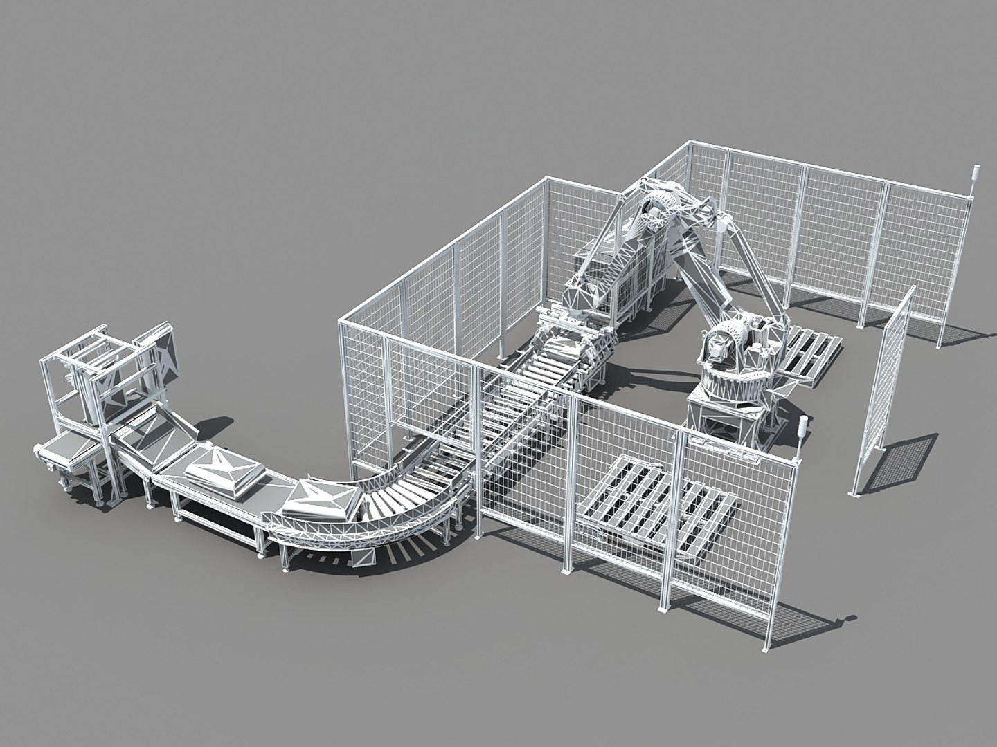 Palletizing Cell Scene 3D Model - TurboSquid 1193898