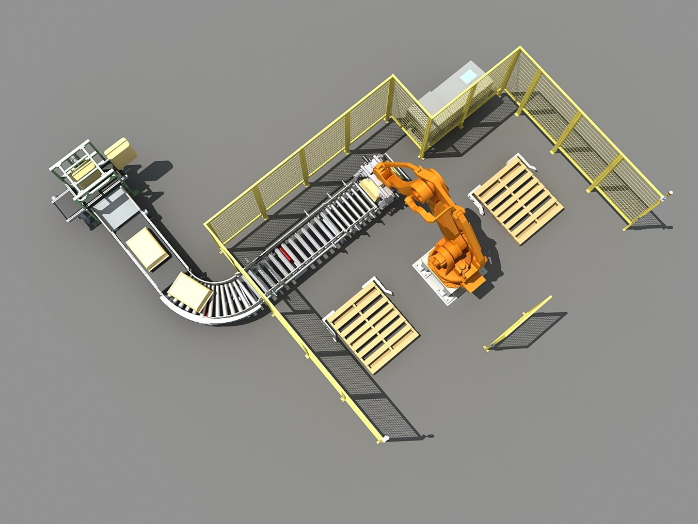 Palletizing Cell Scene 3D Model - TurboSquid 1193898