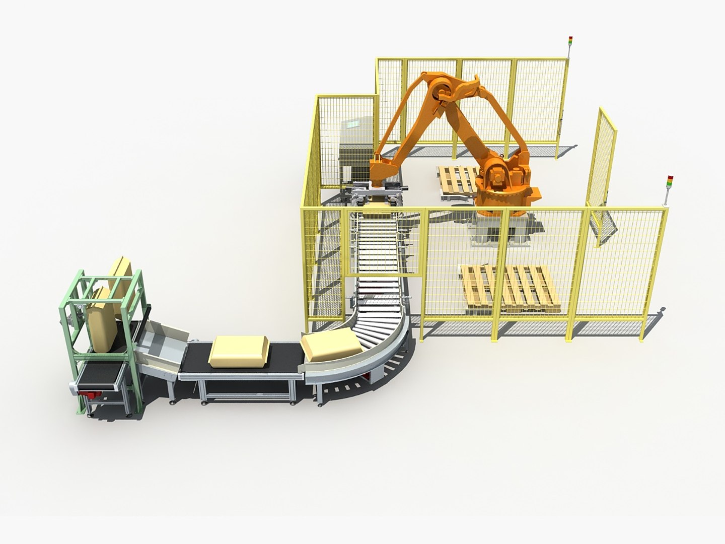 Palletizing Cell Scene 3D Model - TurboSquid 1193898