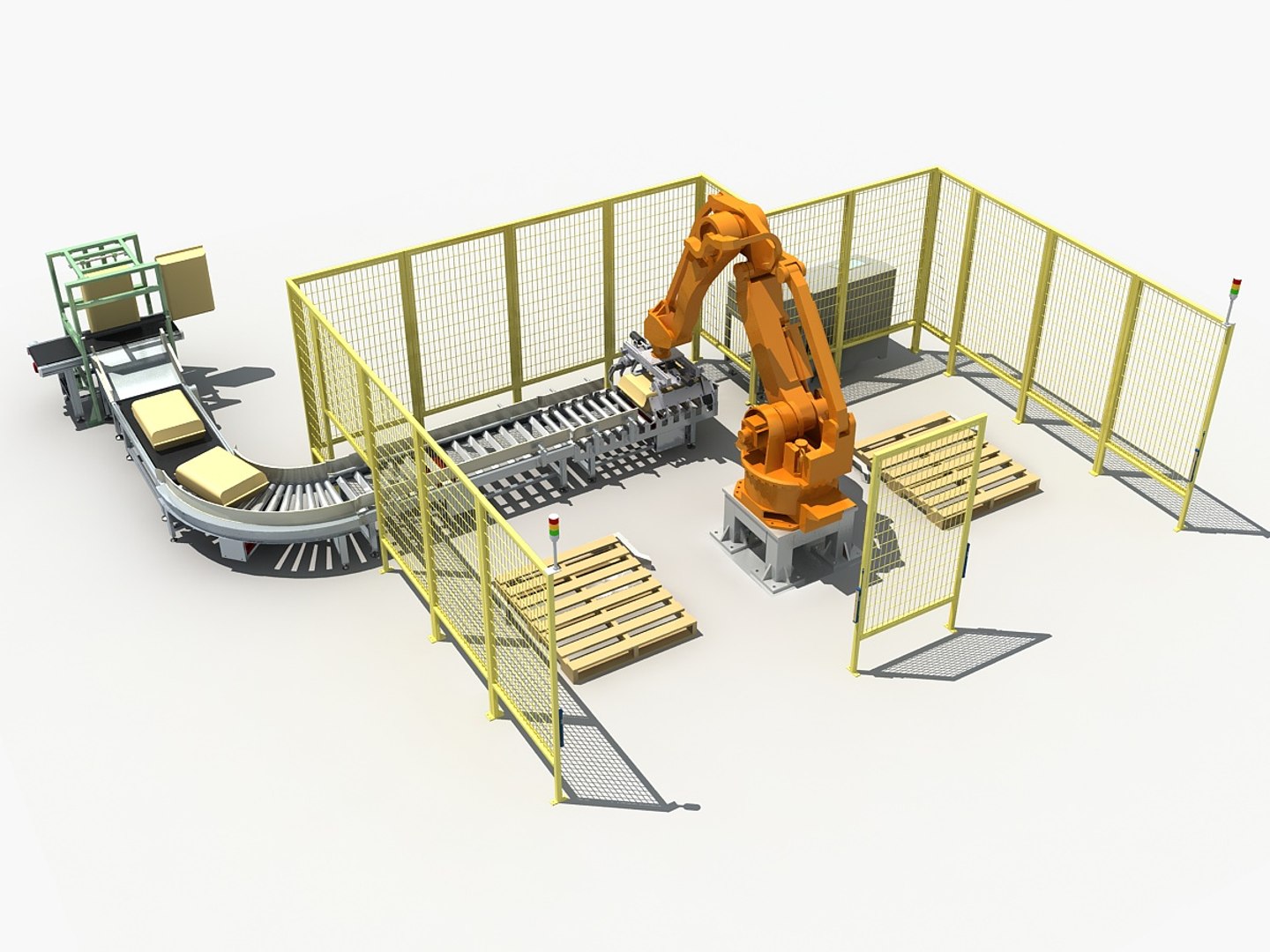 Palletizing Cell Scene 3D Model - TurboSquid 1193898