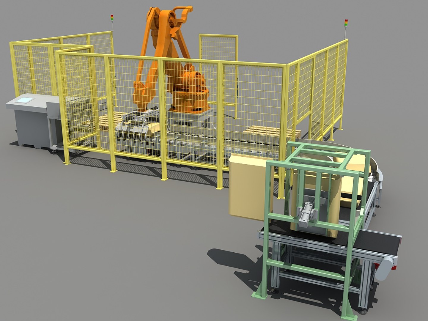 Palletizing Cell Scene 3D Model - TurboSquid 1193898