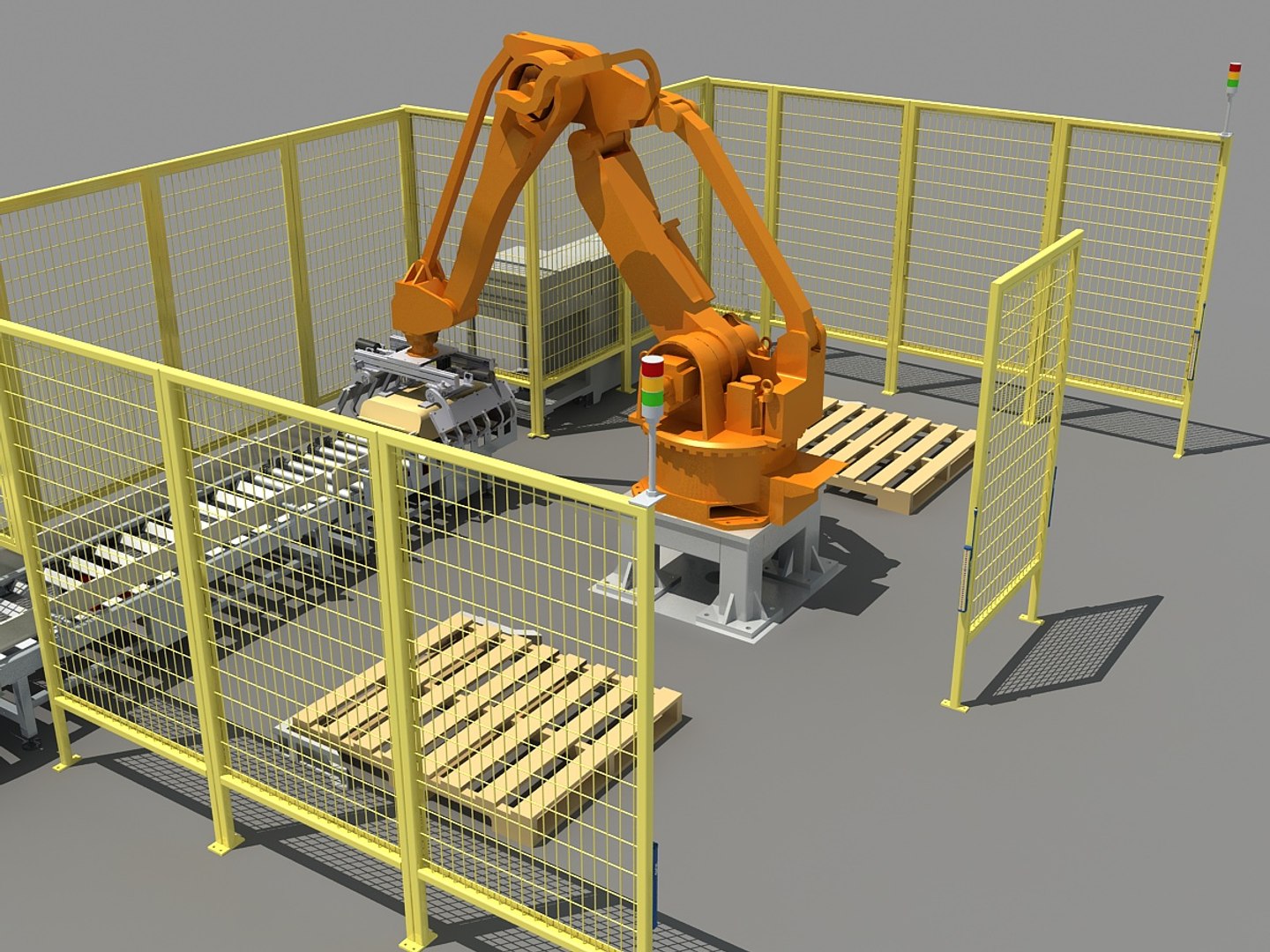 Palletizing Cell Scene 3D Model - TurboSquid 1193898
