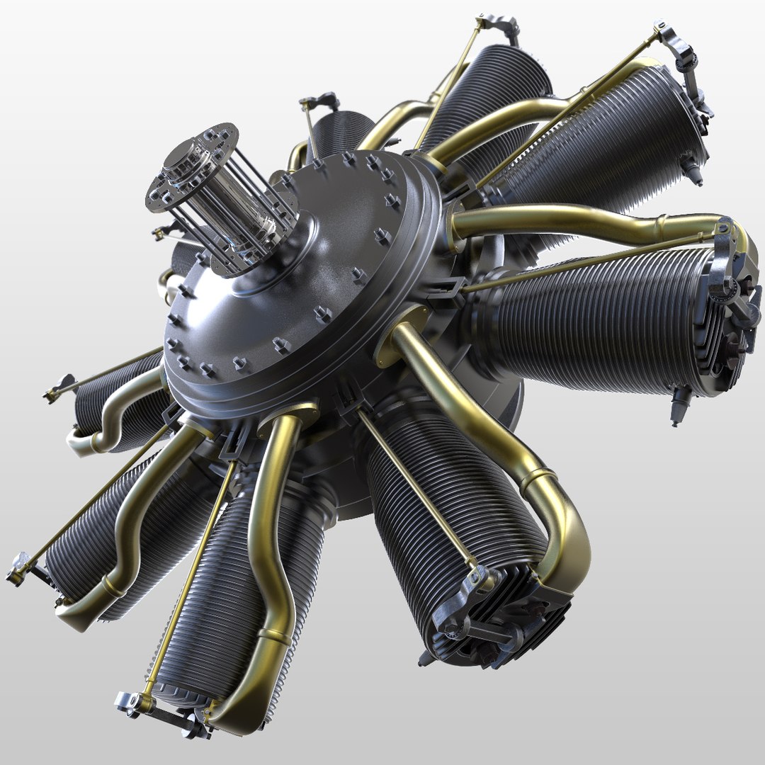 3d Rhone Engine Aircraft Motor
