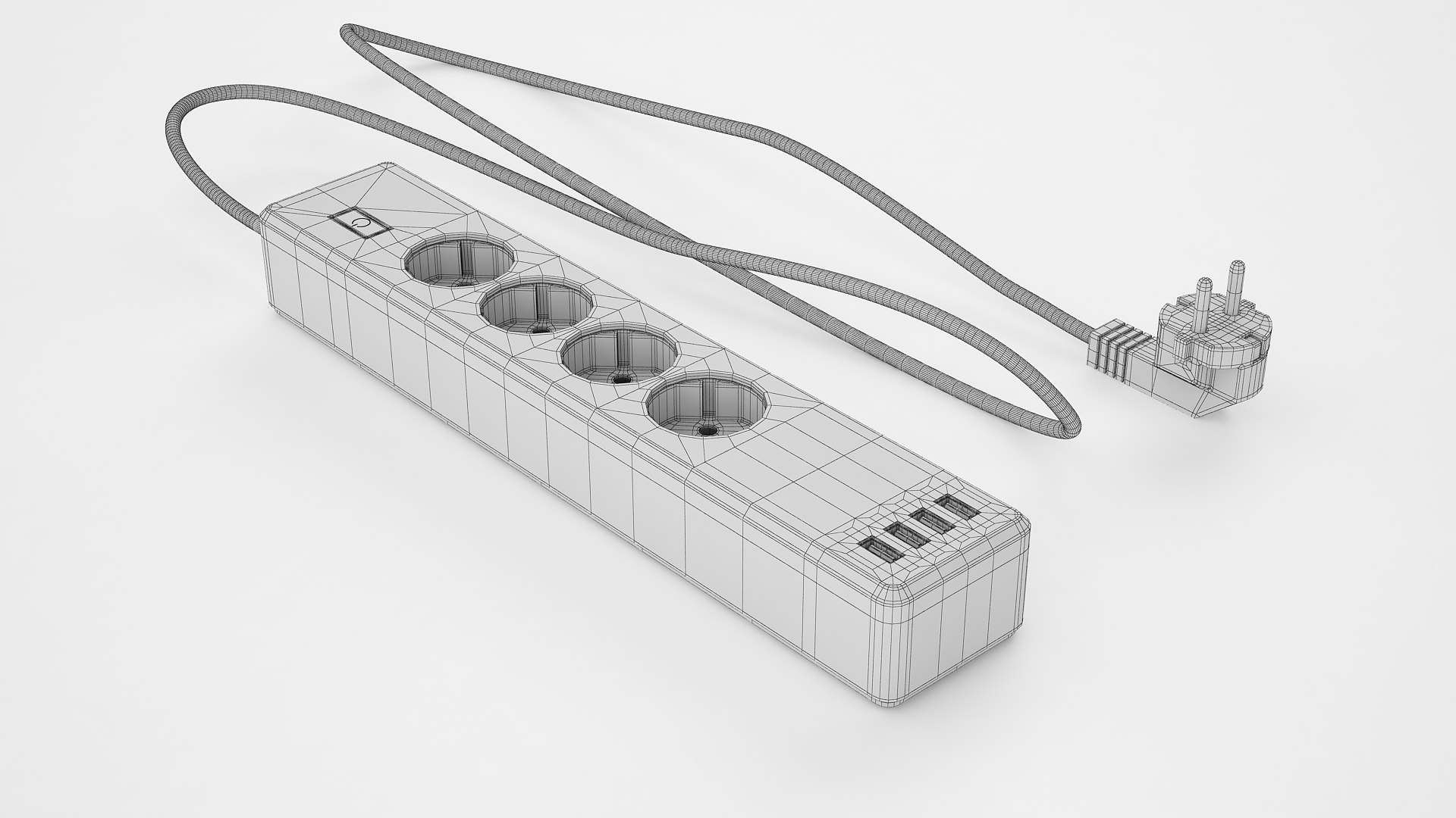 3D power strip outlet - TurboSquid 1482518