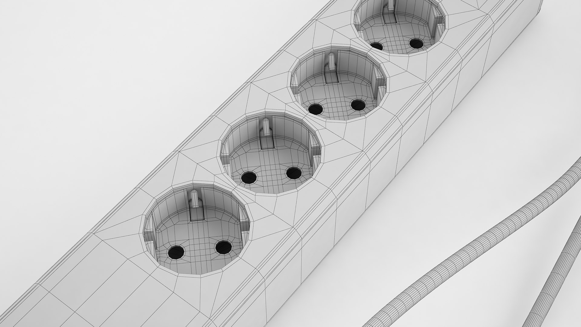3D power strip outlet - TurboSquid 1482518