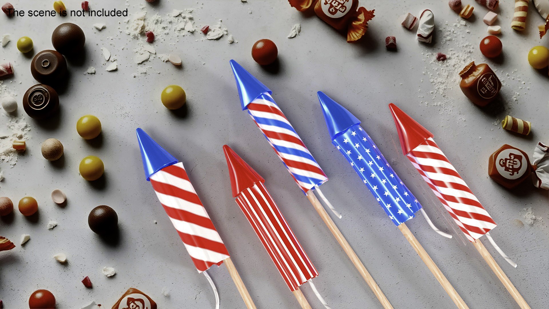 3D Firecracker Rocket Set - TurboSquid 2297598