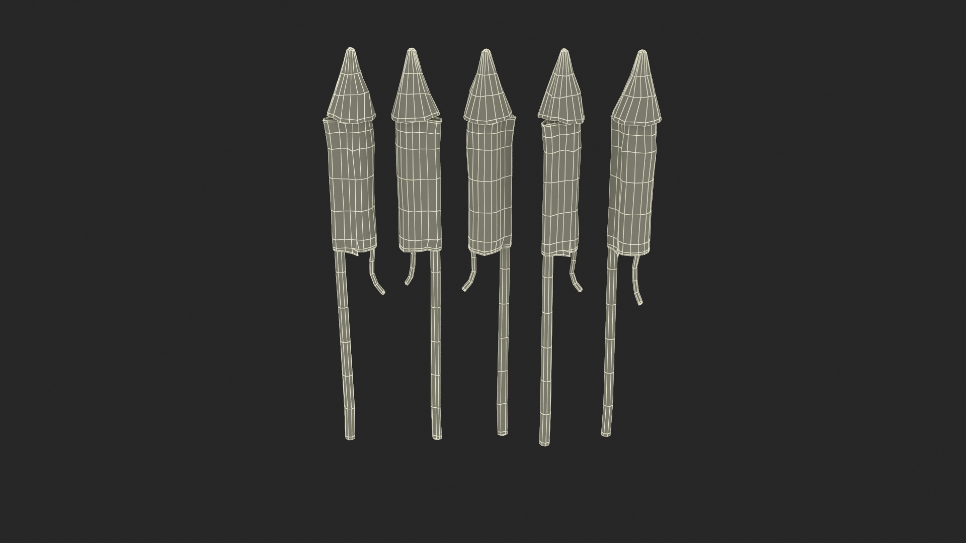 3D Firecracker Rocket Set - TurboSquid 2297598