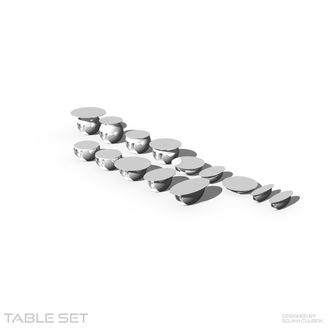 3d Table Set Model