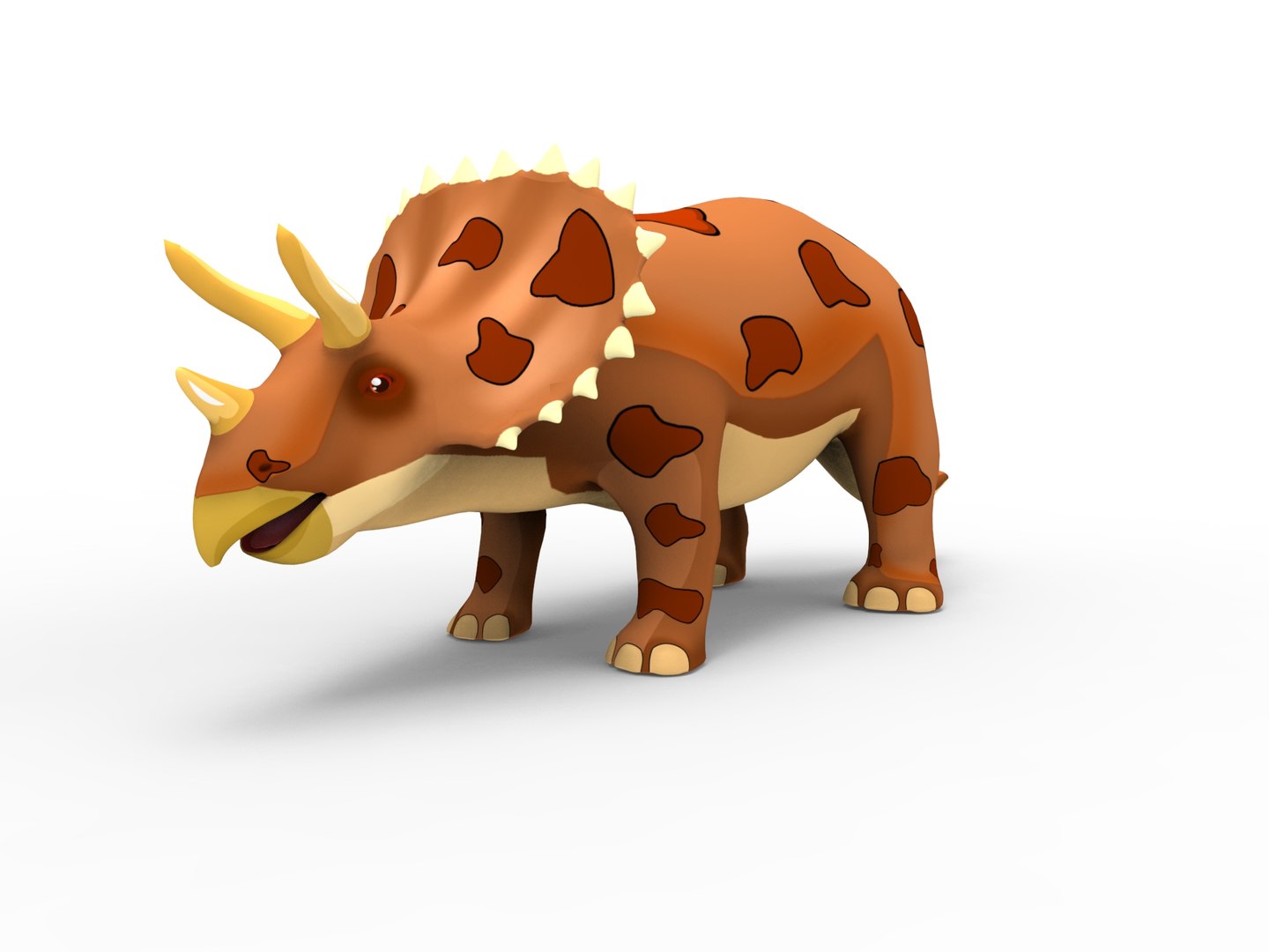3D Cartoon Triceratops Rigged Model - TurboSquid 1279594