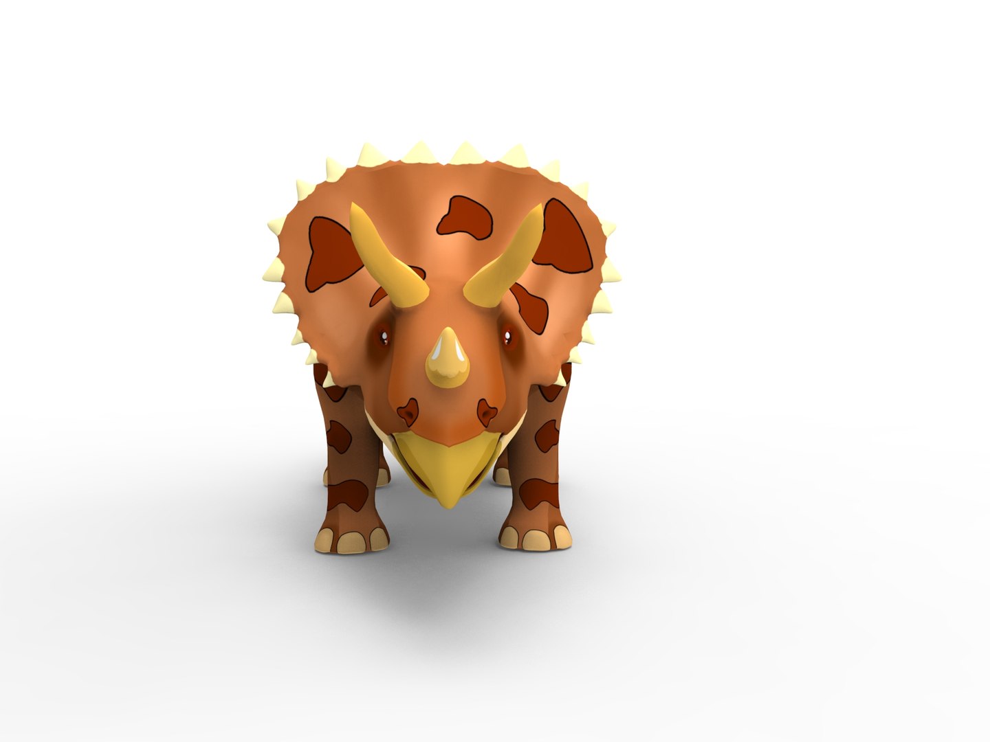 3D Cartoon Triceratops Rigged Model - TurboSquid 1279594