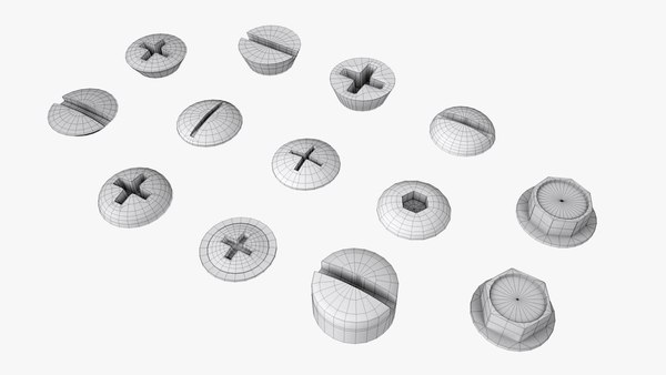 3D pack screw heads model - TurboSquid 1443820