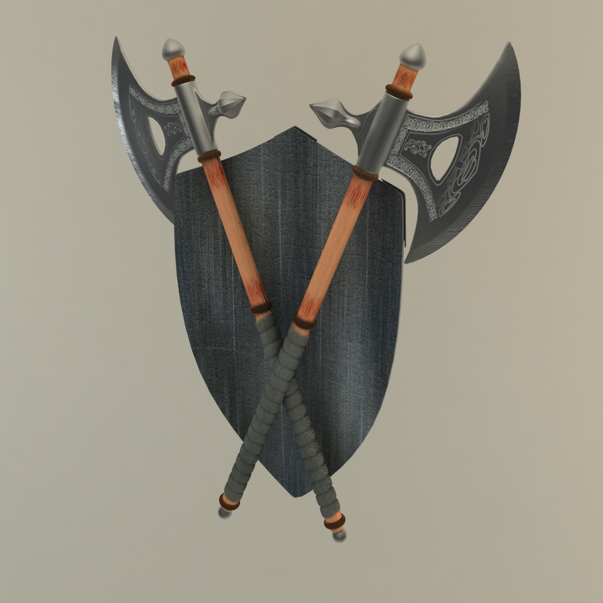 3dsmax shield axe hangers