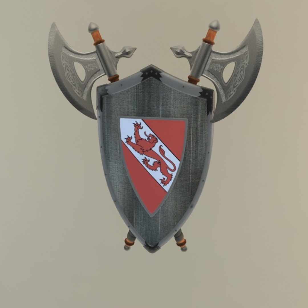 3dsmax shield axe hangers