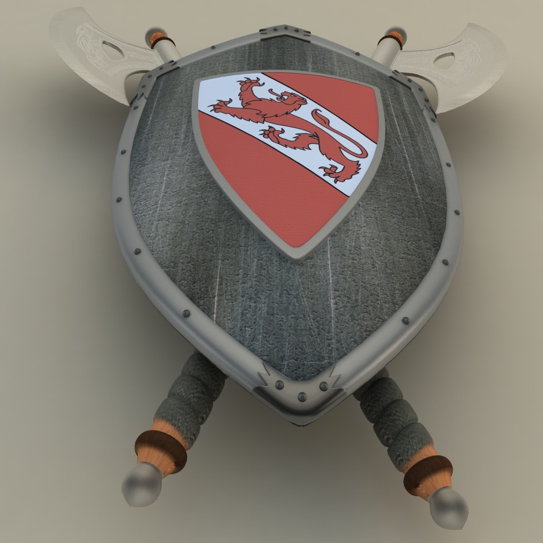 3dsmax shield axe hangers