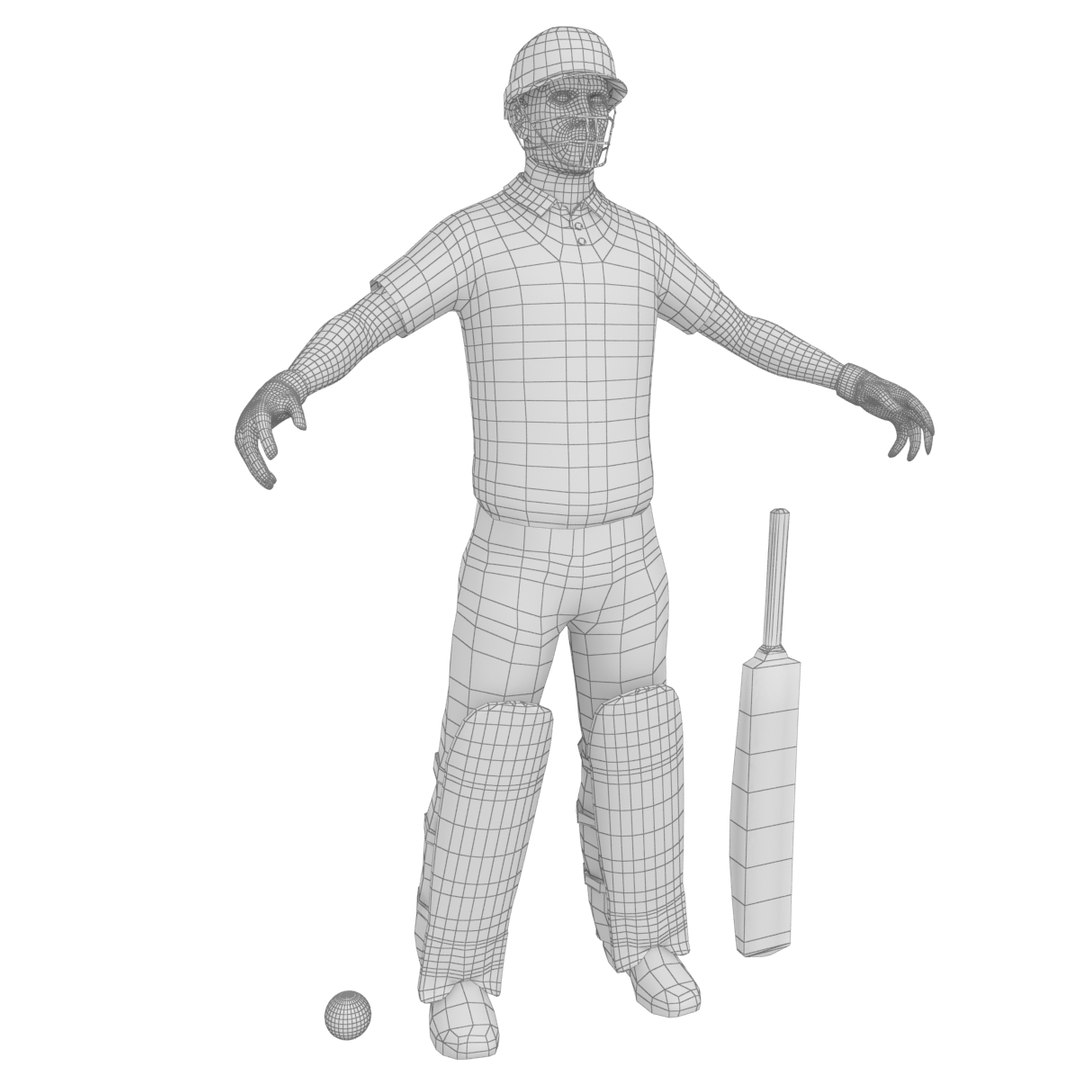 Cricket player 3D model - TurboSquid 1286207