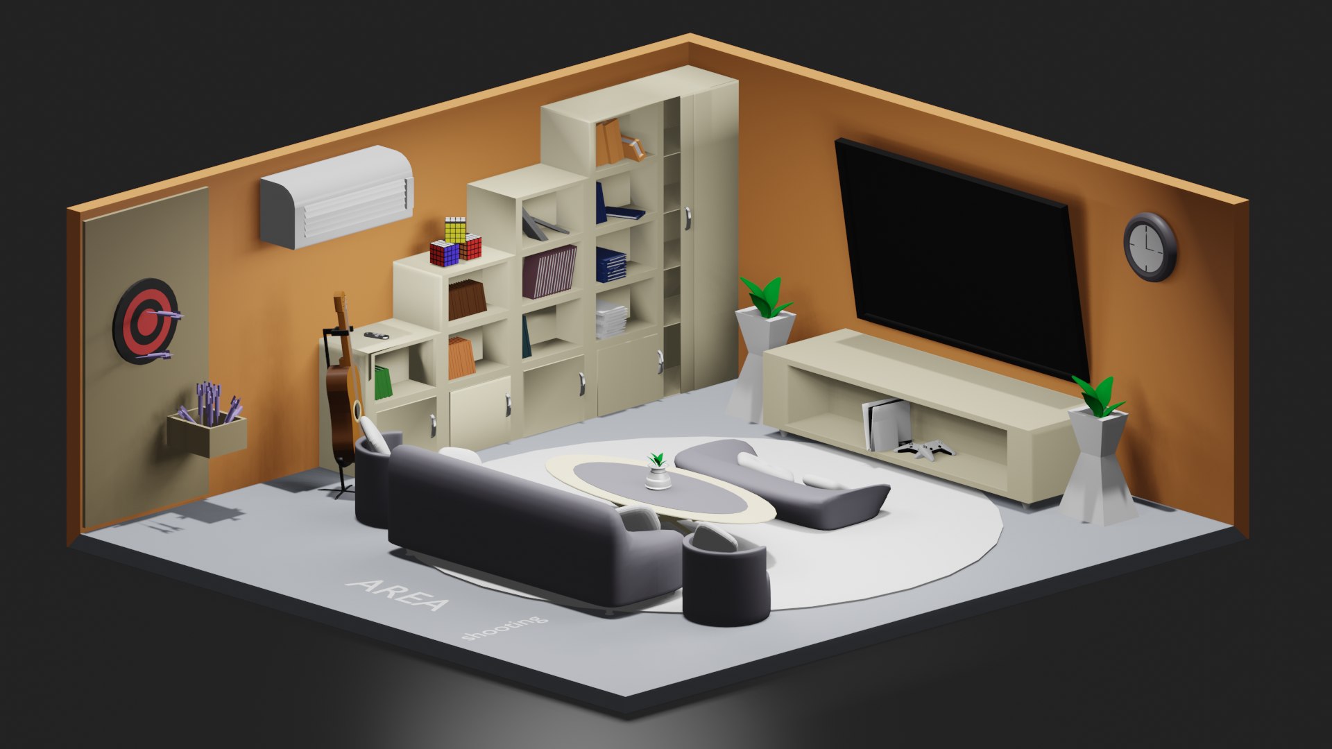 3D Isometric Room - TurboSquid 1959951