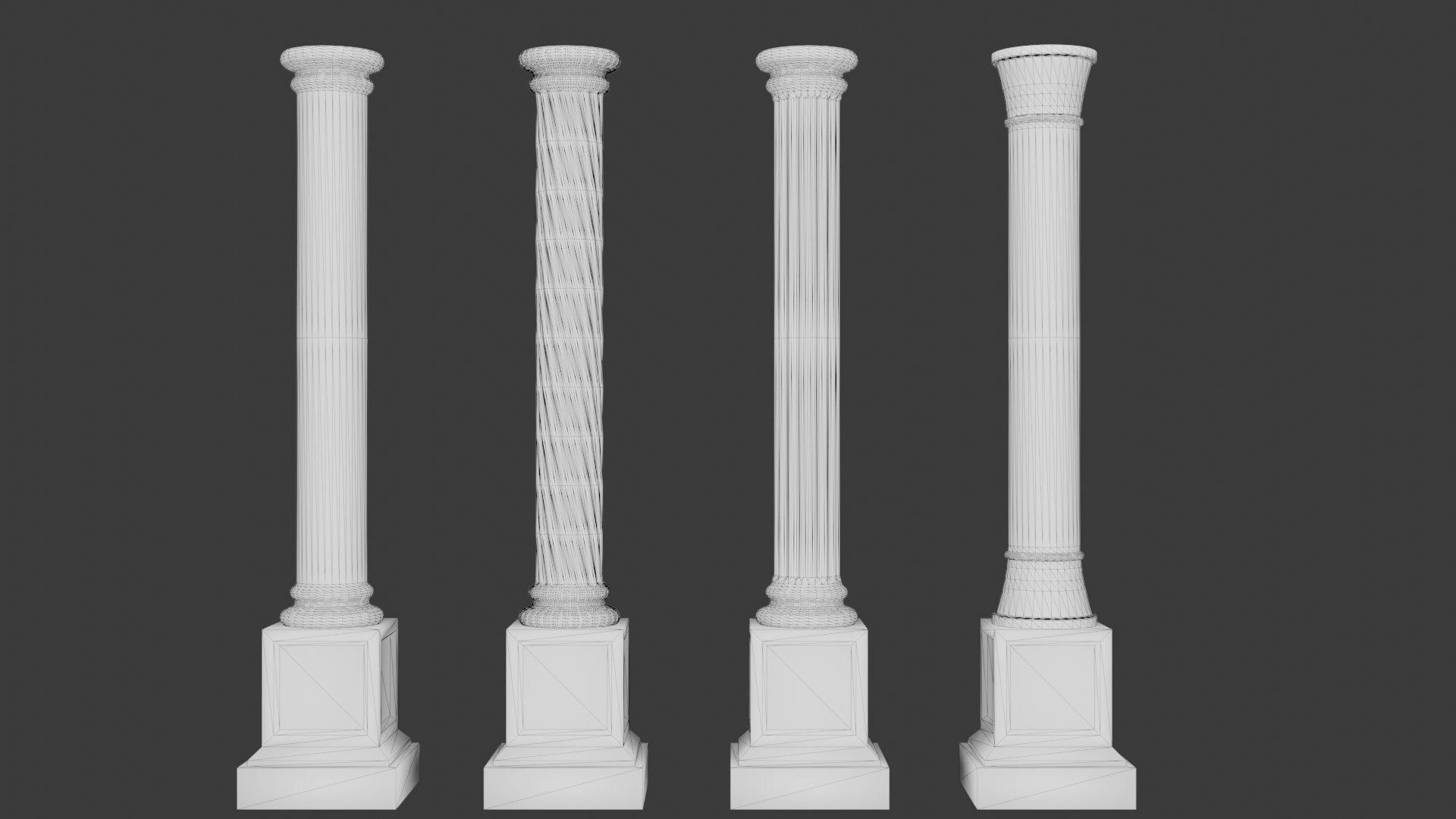 Columns With Moss Model - TurboSquid 2308846