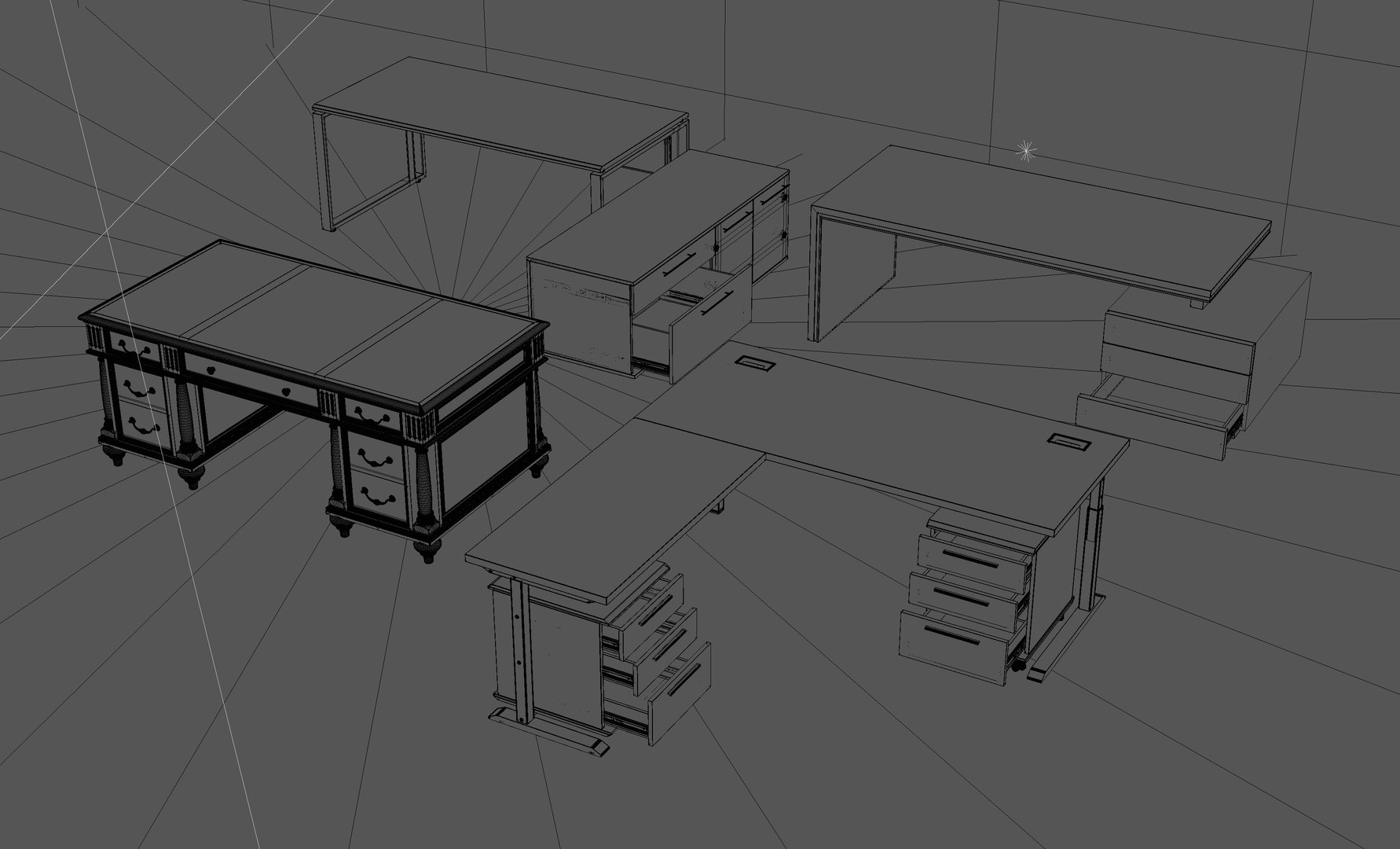 Office Tables Collection 3D Model - TurboSquid 2222723