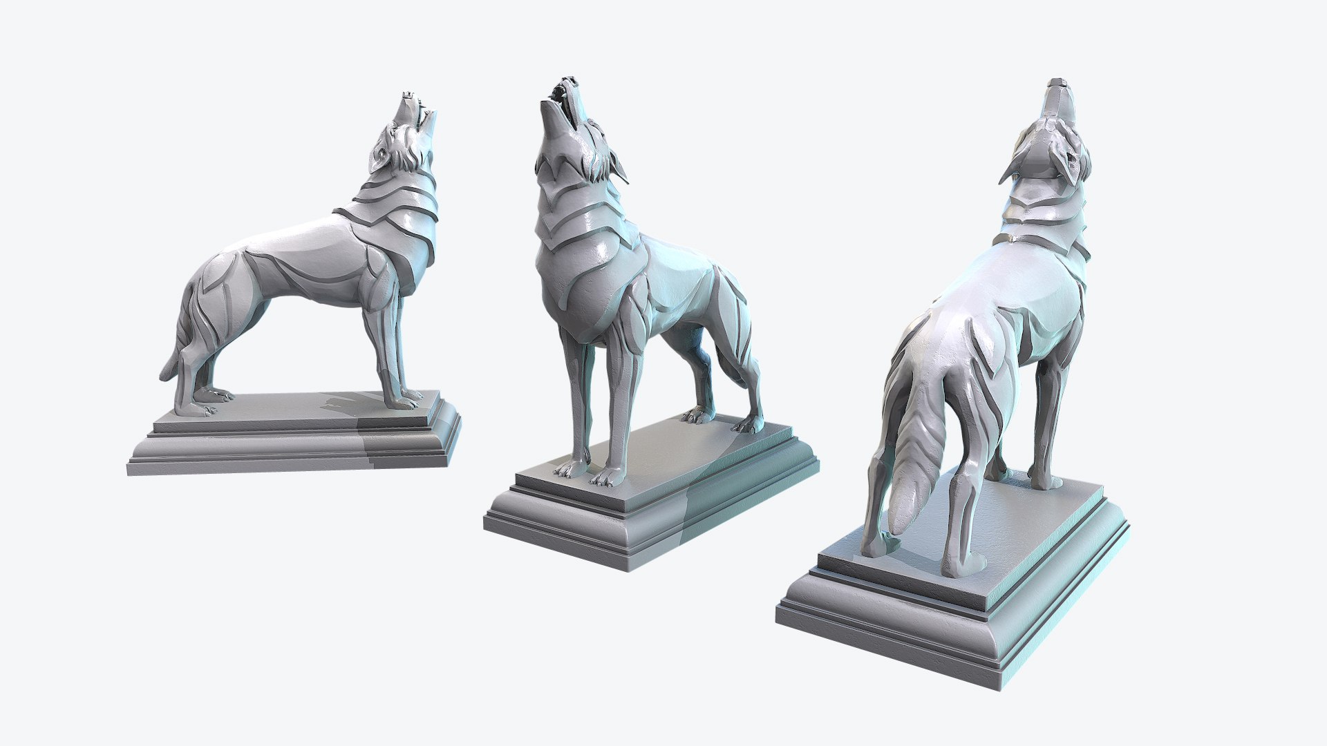 Howling Wolf 3D model - TurboSquid 2158488