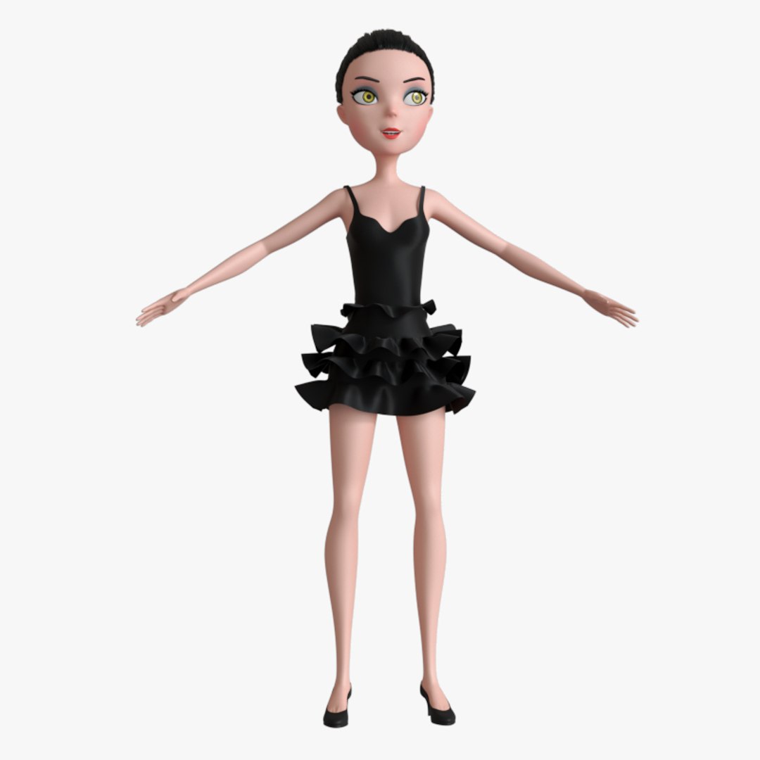 Cartoon Character Girl Rig Model - TurboSquid 1286750