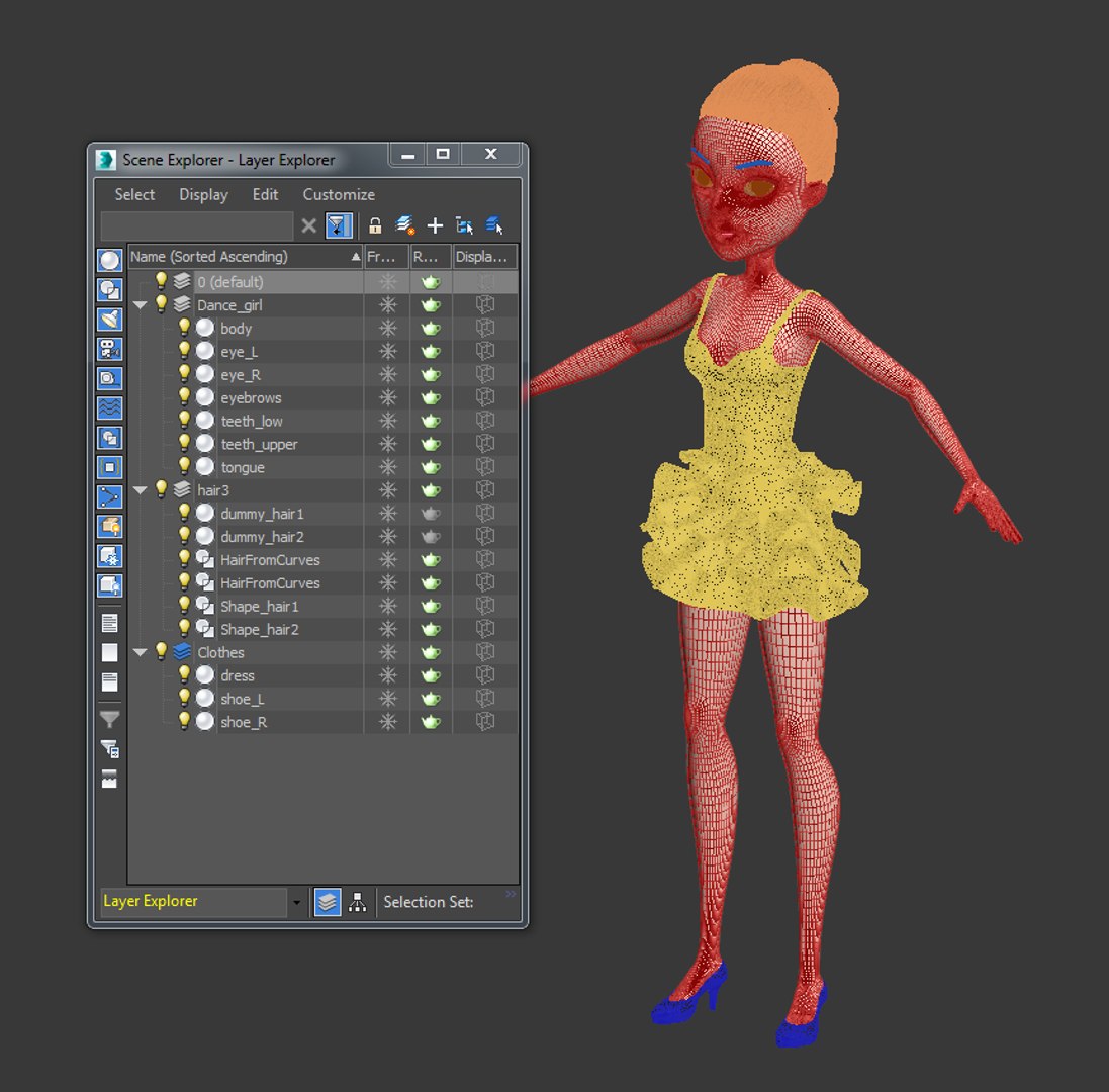 Cartoon Character Girl Rig Model - TurboSquid 1286750