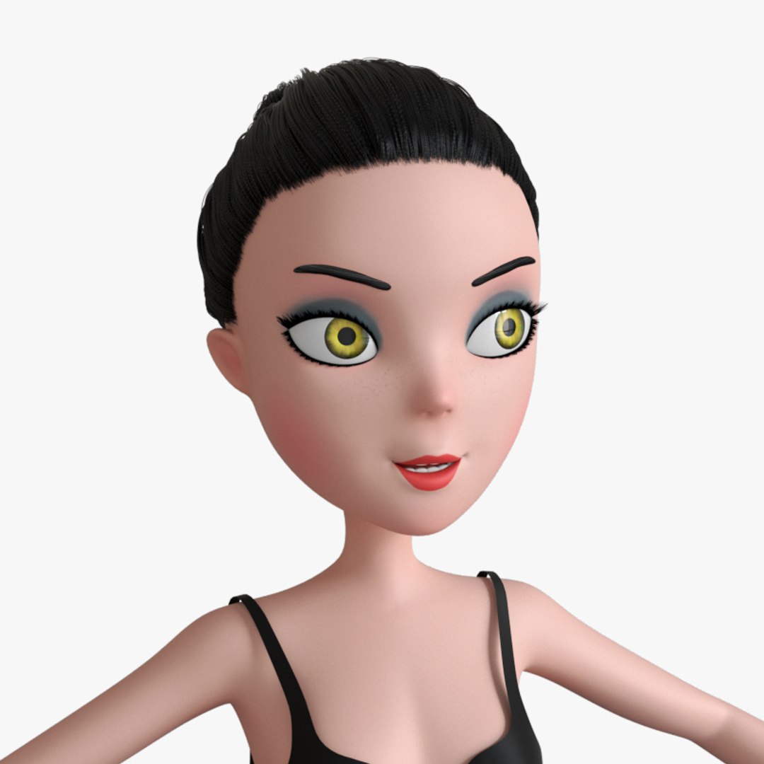 Cartoon Character Girl Rig Model - TurboSquid 1286750