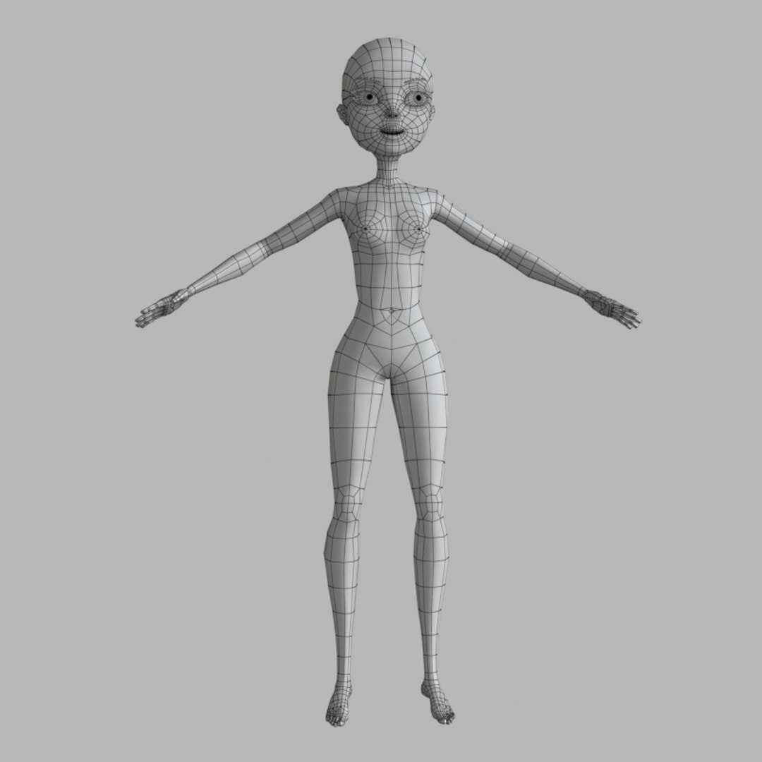 Cartoon Character Girl Rig Model - TurboSquid 1286750