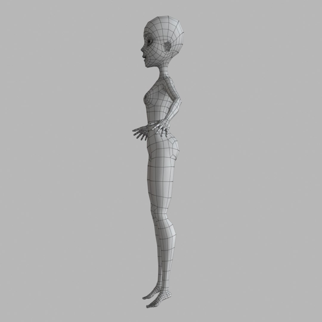 Cartoon Character Girl Rig Model - TurboSquid 1286750