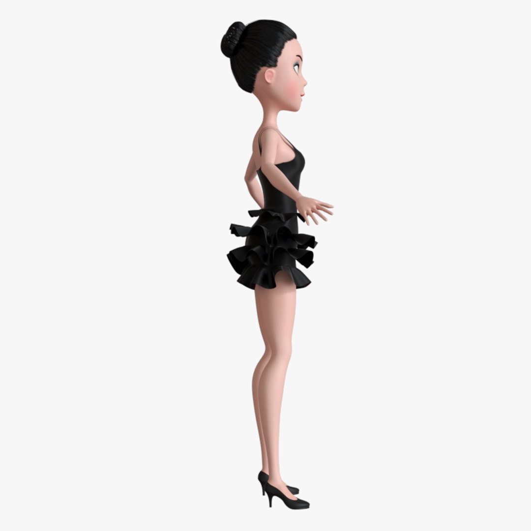 Cartoon Character Girl Rig Model - TurboSquid 1286750