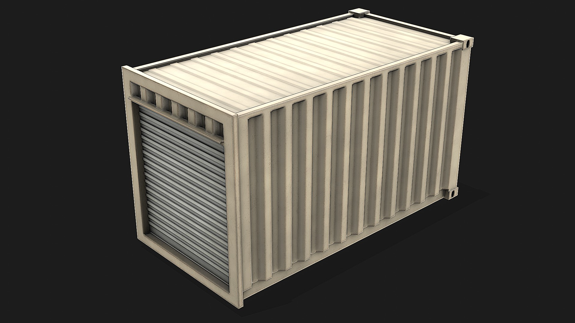 16ft Container With Roll-Up Door - White 3D Model - TurboSquid 2150208