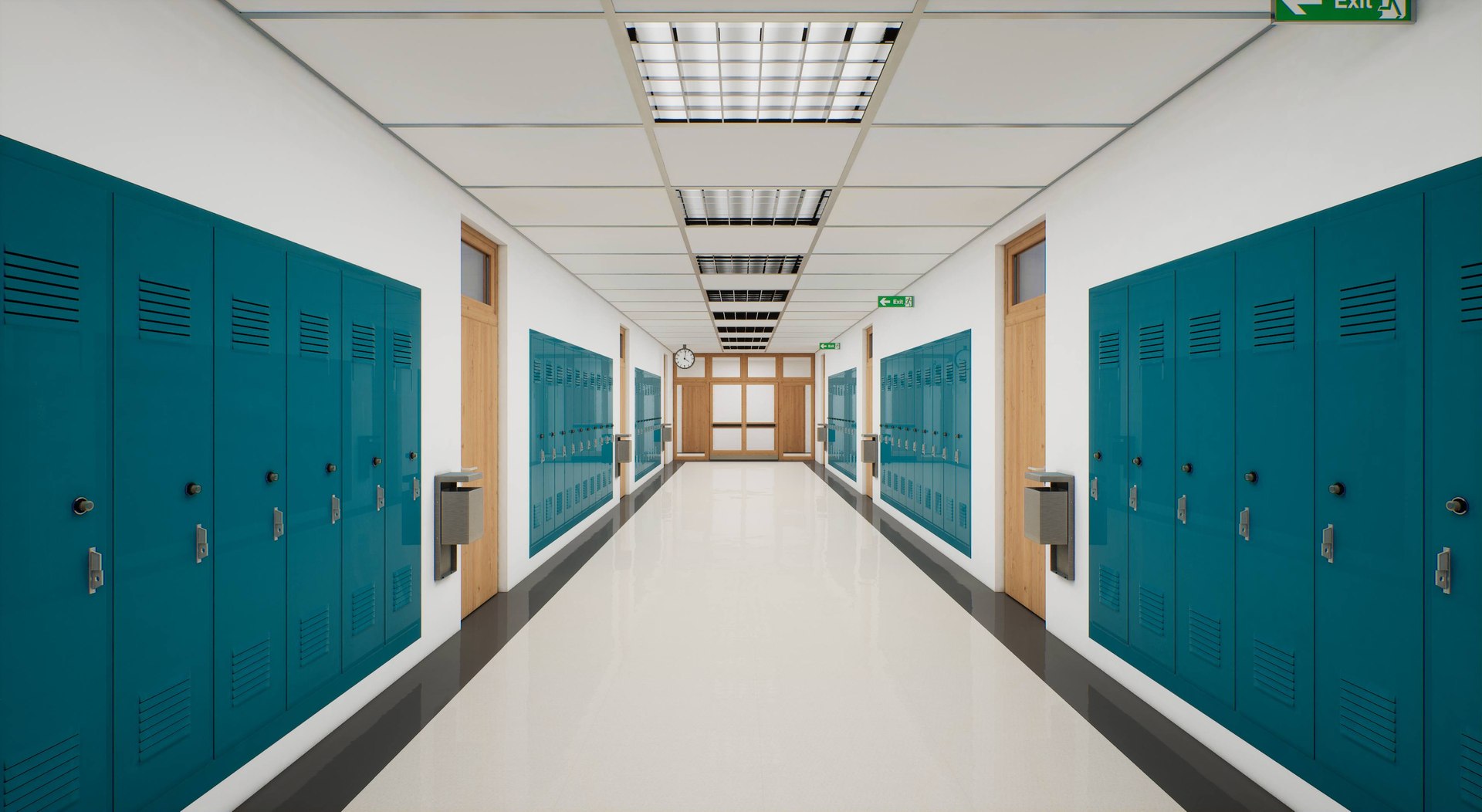 3D Classroom Corridor Hallway - TurboSquid 1683074