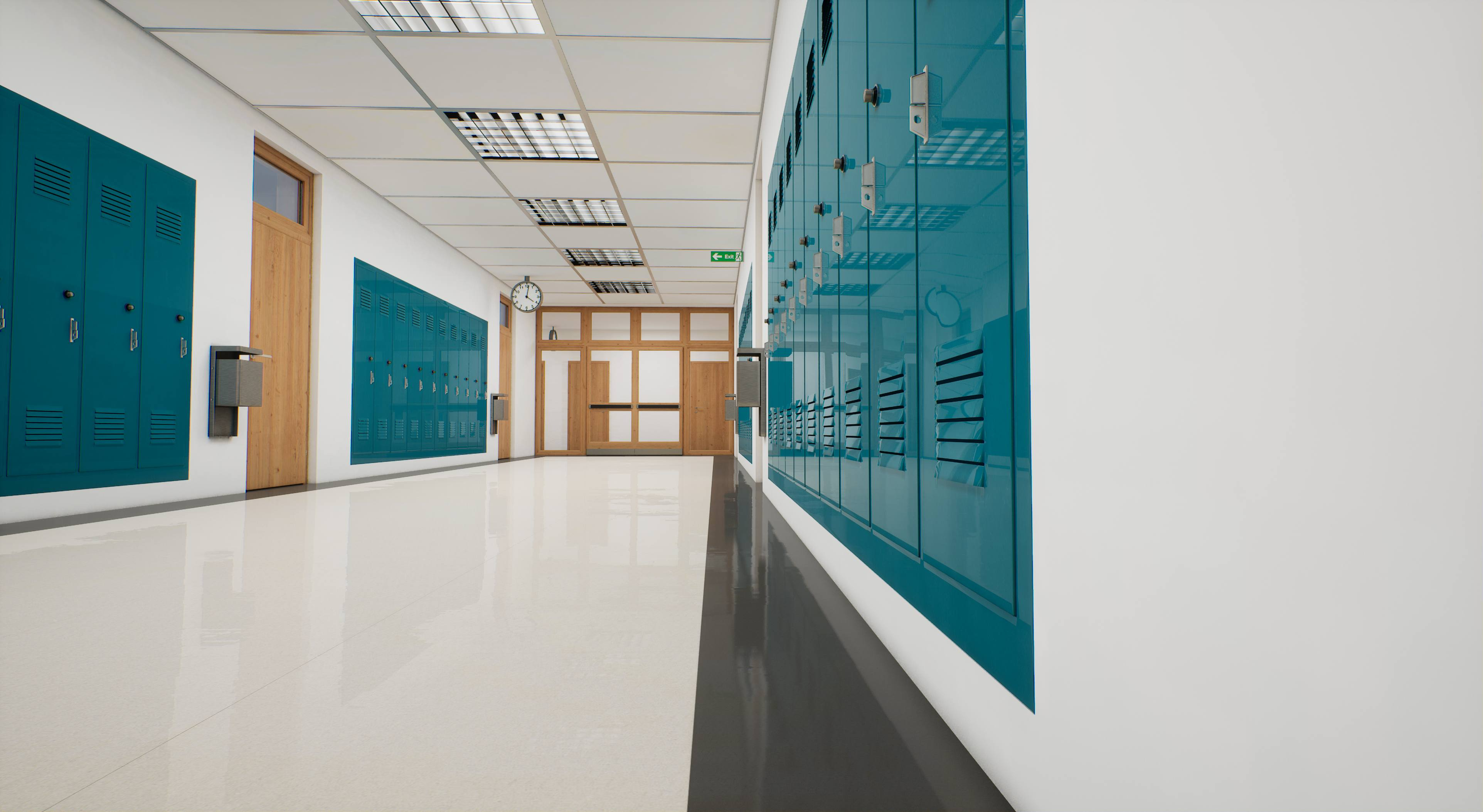 3D classroom corridor hallway - TurboSquid 1683074