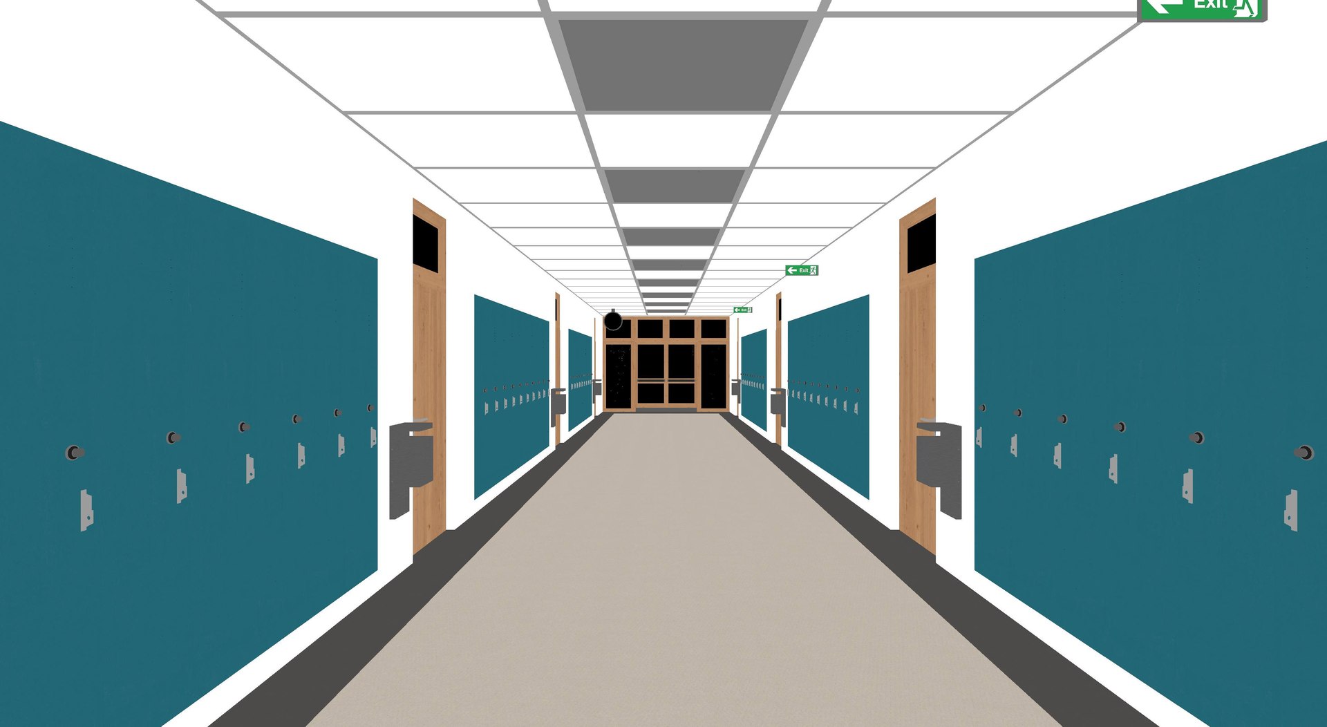 3D Classroom Corridor Hallway - TurboSquid 1683074