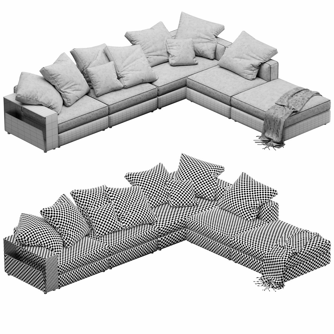 Flexform Harper Sectional 3D Model - TurboSquid 1846968
