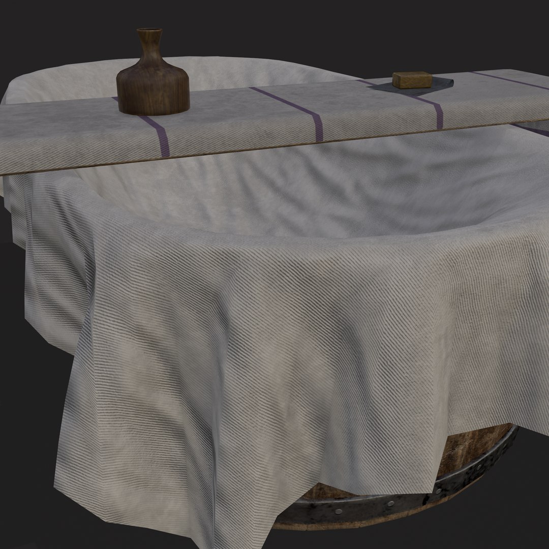 Medieval Bath Tub Scene 3D - TurboSquid 1908904