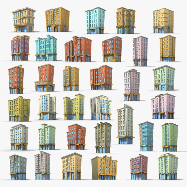 Collection Cartoon Building 3D Models for Download | TurboSquid
