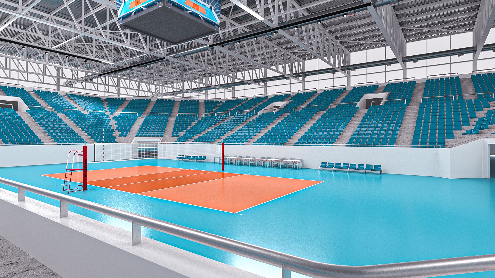 Volleyball Arena 01 3D Model - TurboSquid 2223384