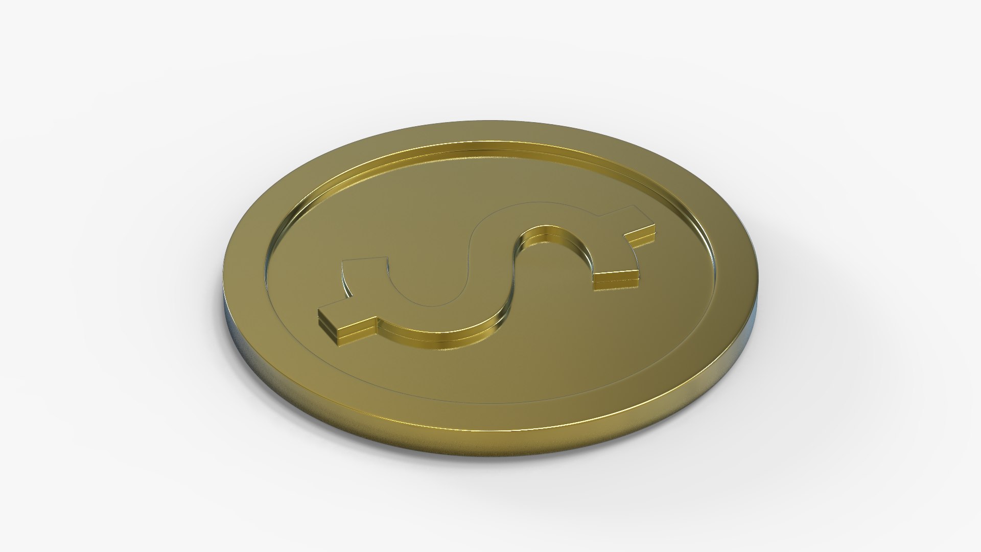 3D Cartoon Dollar Coin - TurboSquid 2380516