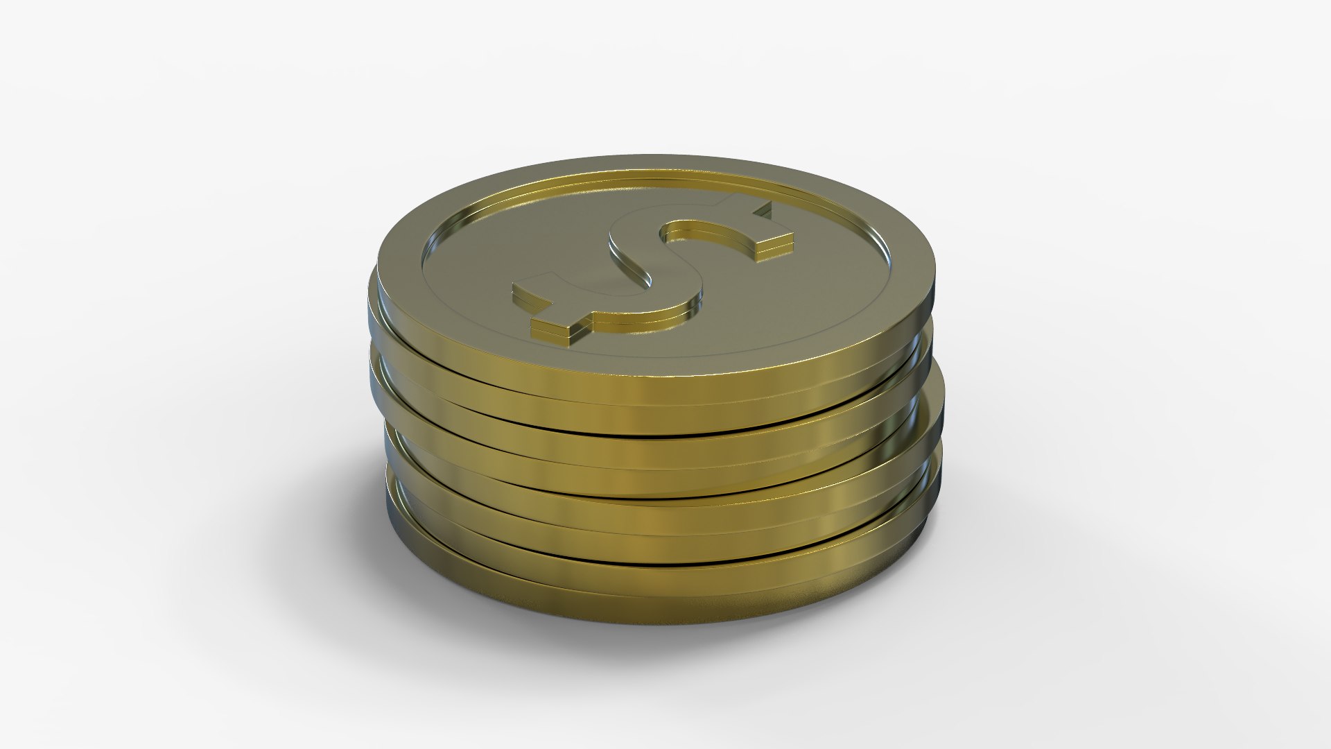 3D Cartoon Dollar Coin - TurboSquid 2380516