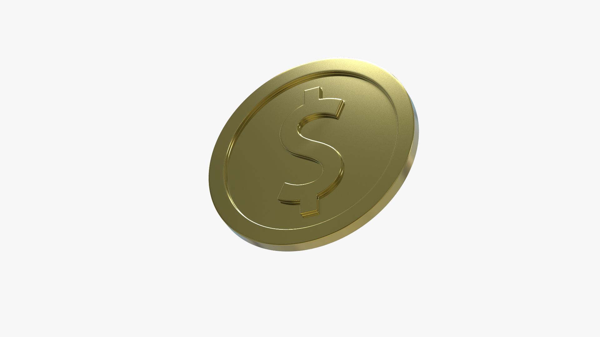 3D Cartoon Dollar Coin - TurboSquid 2380516