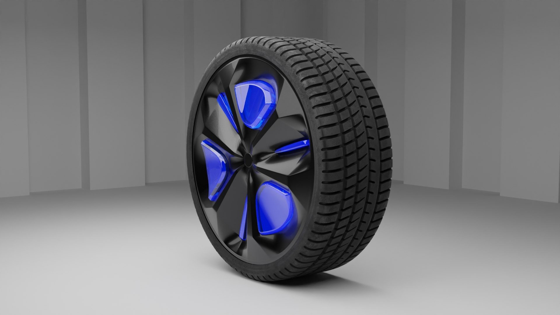 3D Model A Wheel With A Futuristic Disk Low-poly - TurboSquid 1799675