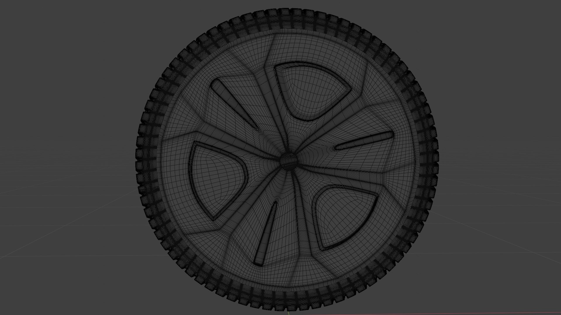3D Model A Wheel With A Futuristic Disk Low-poly - TurboSquid 1799675
