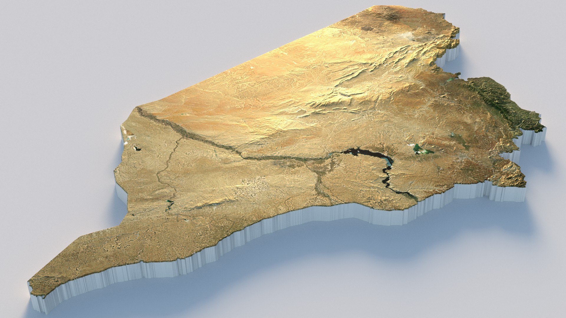 Syria Terrain Map 3D Model - TurboSquid 2336776