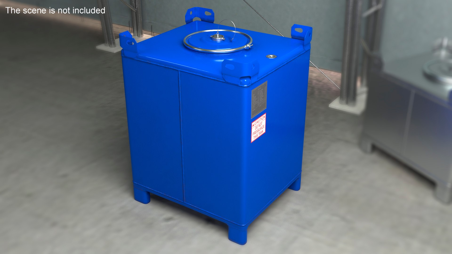 350 Gallon Stainless Steel IBC Container Blue 3D - TurboSquid 2169529