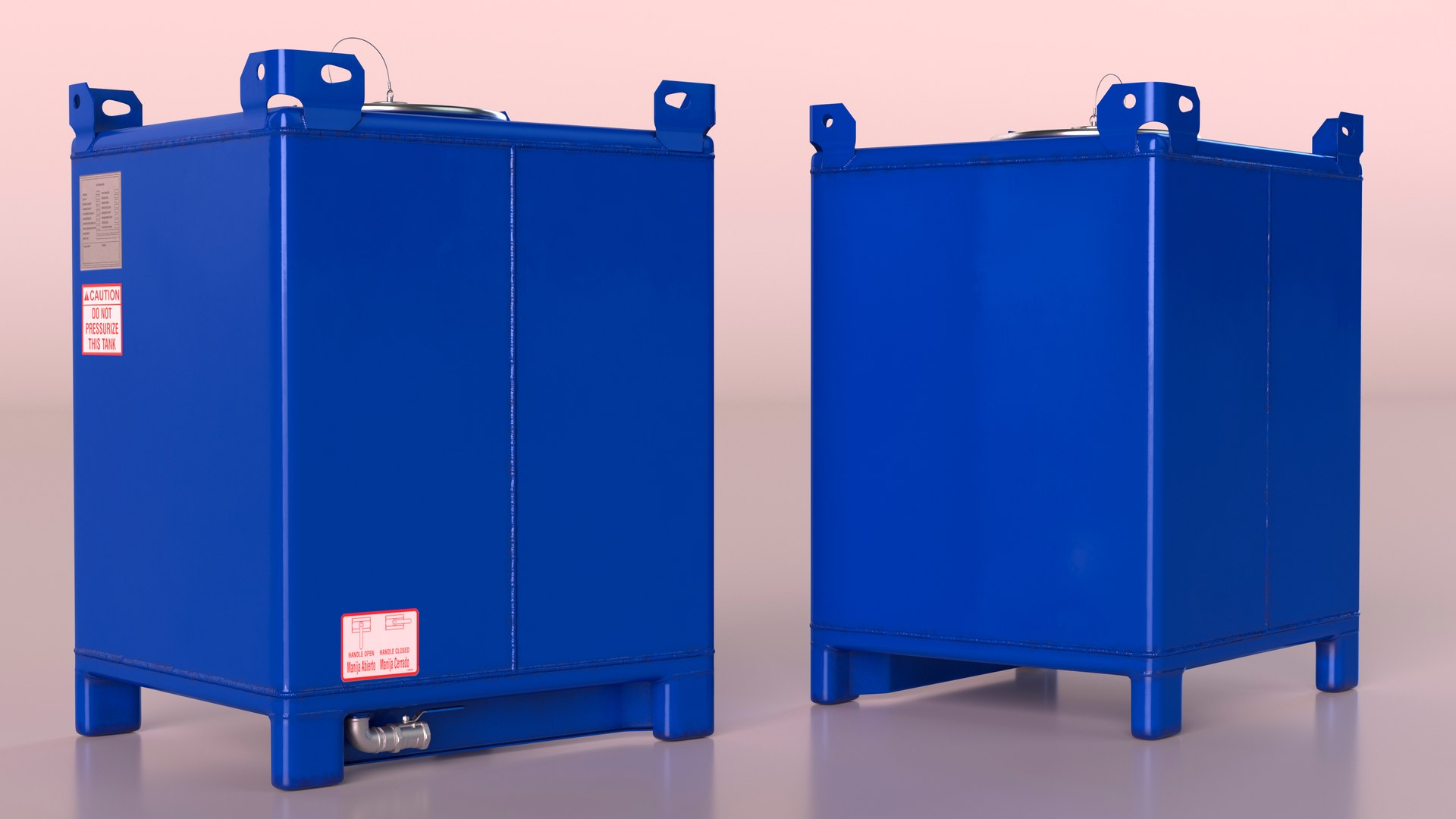 350 Gallon Stainless Steel IBC Container Blue 3D - TurboSquid 2169529